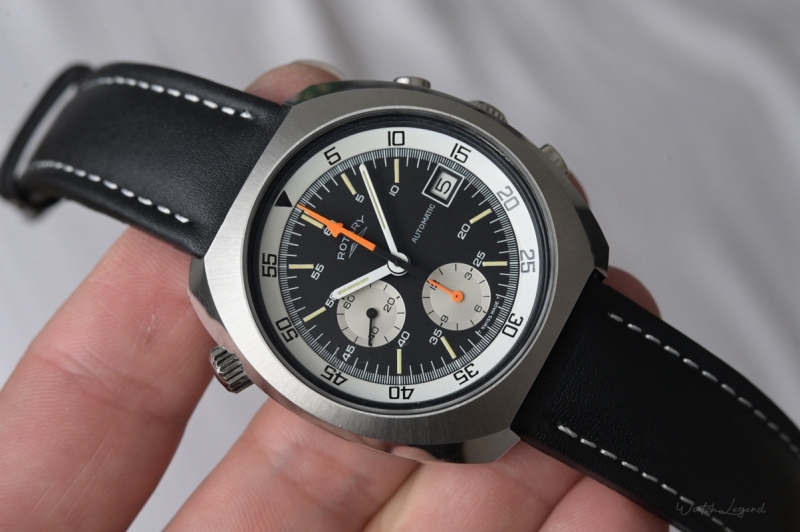 Rotary 43mm Super Compressor chronograph, cal. Lemania 1341, 70s